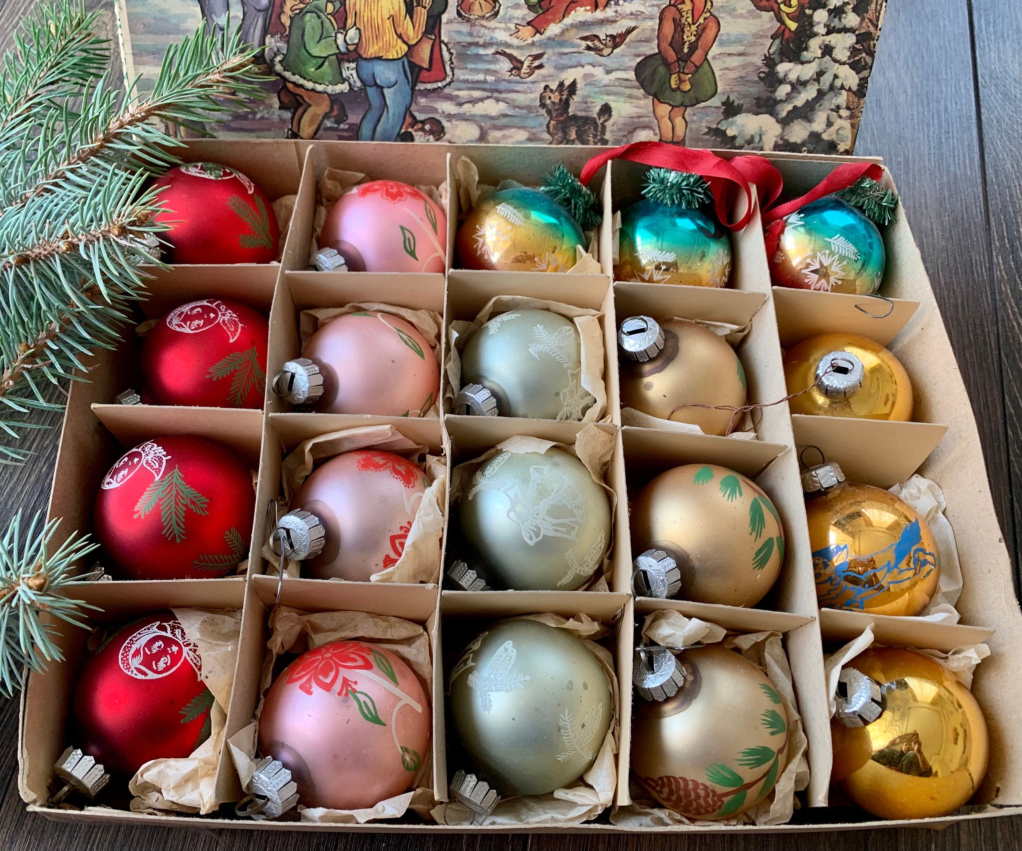 RARE! Vintage 1960s German(GDR) Christmas Tree Ornaments. Baubles ...